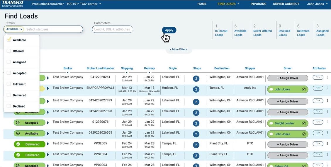 Assign or Offer a Load to a Driver