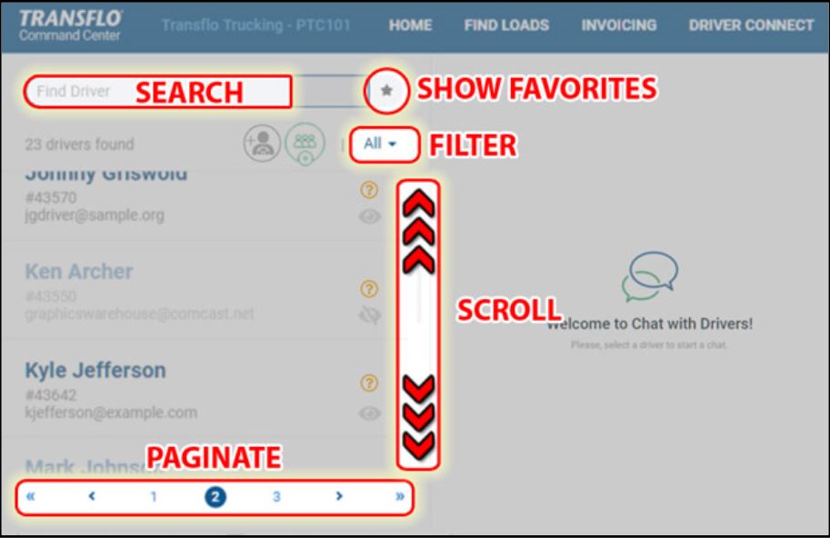 Instant Message Chat with Drivers