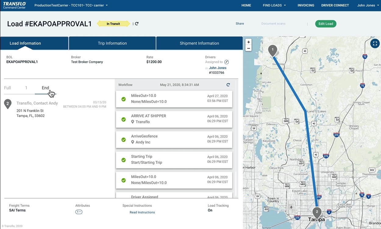 Track the Progress of a Load