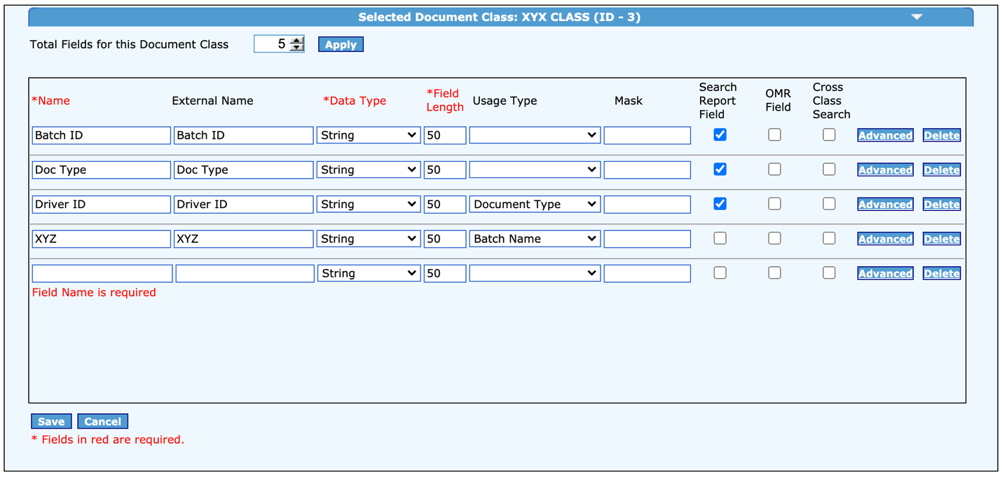 Transflo DMS Field Mapping