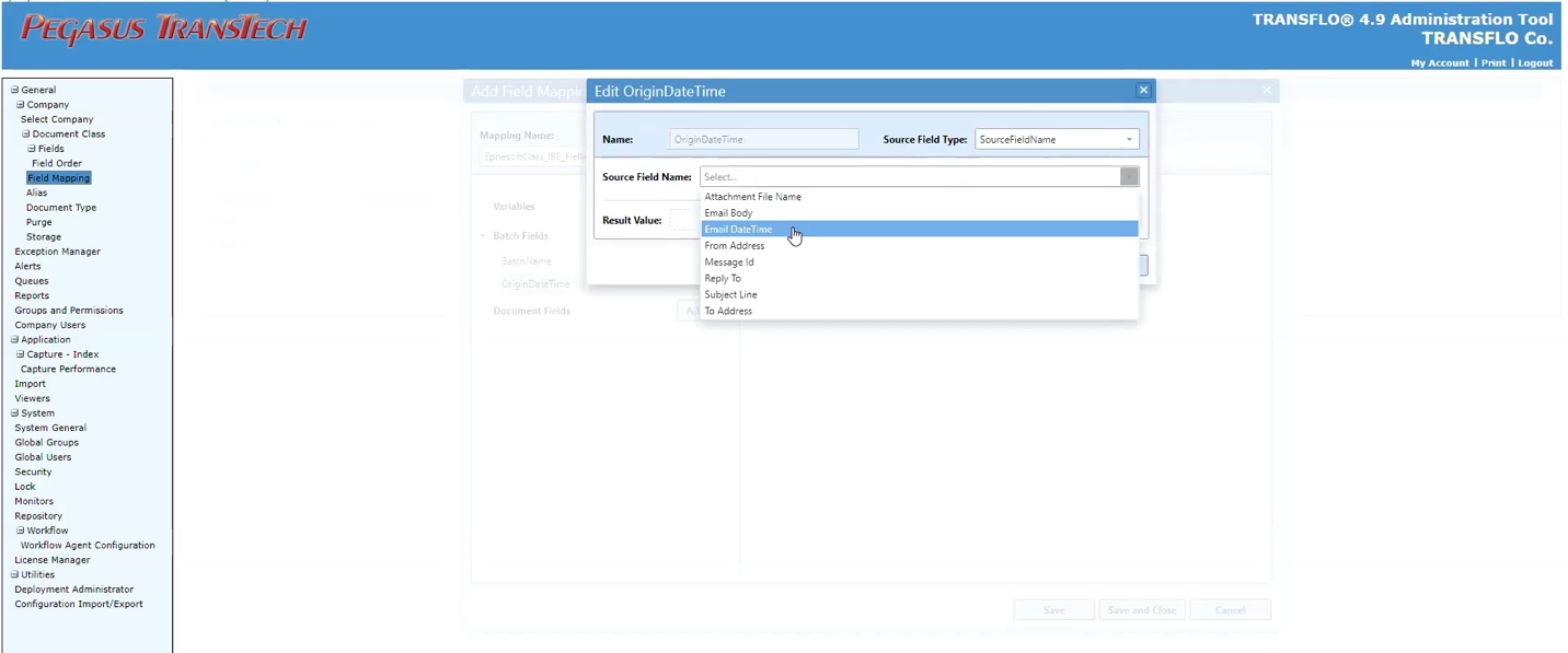 Transflo DMS Field Mapping