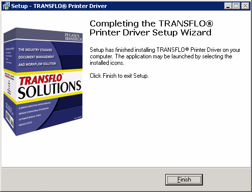 Install the Transflo Printer Driver