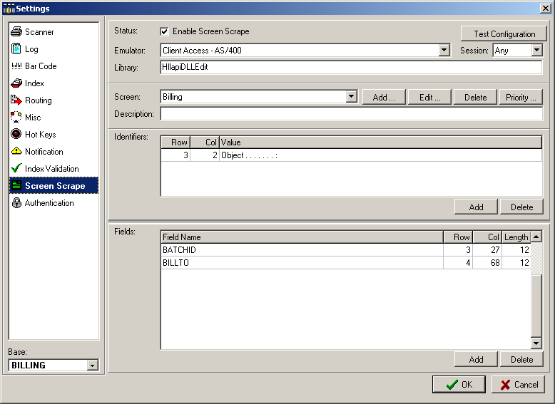 Configure DMS Batch Scan Settings