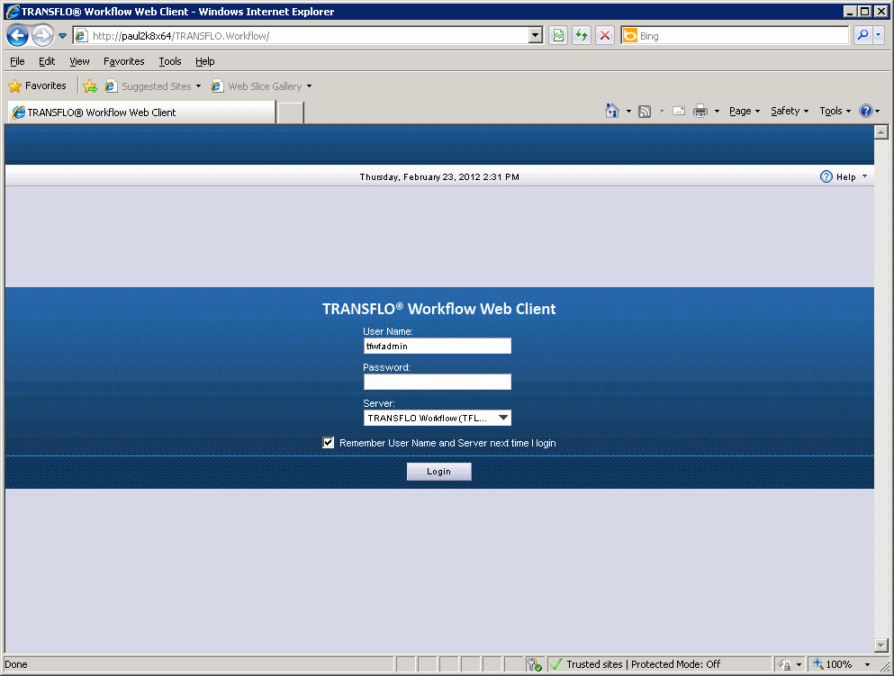 Install the Transflo DMS Workflow Web Client