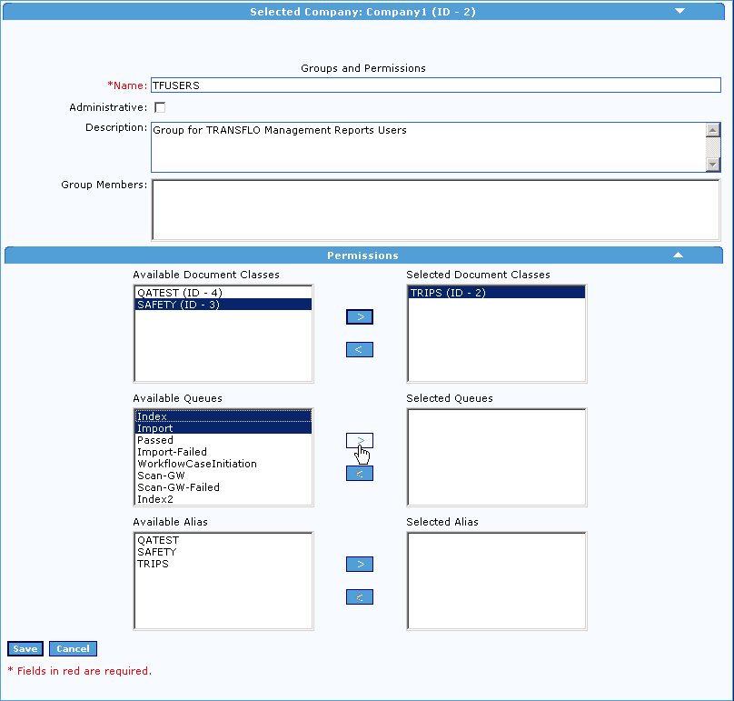 Configure Transflo DMS Management Reports