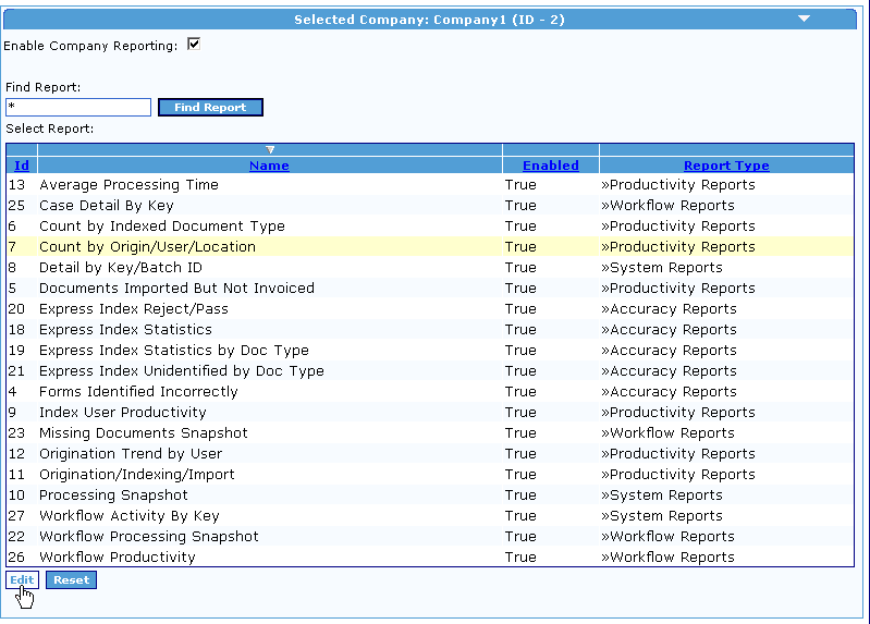 Configure Transflo DMS Management Reports