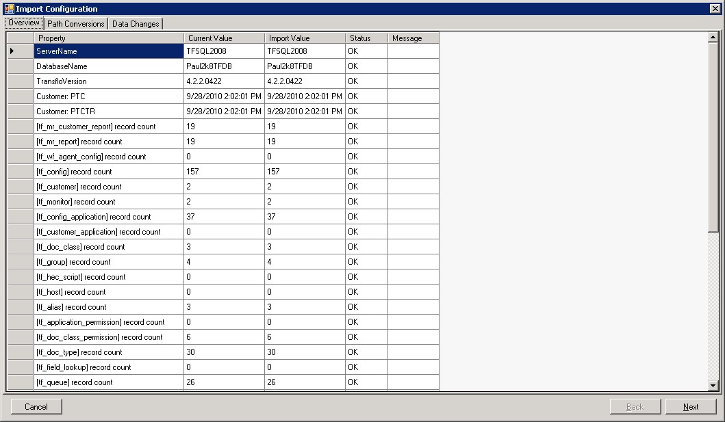 Transflo DMS Import and Export Configurations