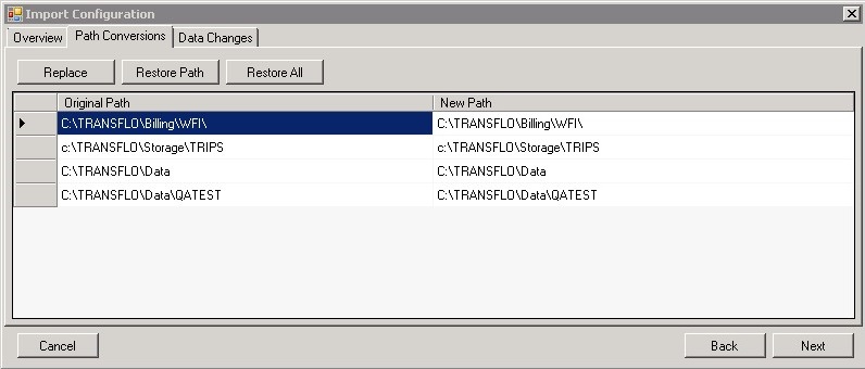 Transflo DMS Import and Export Configurations