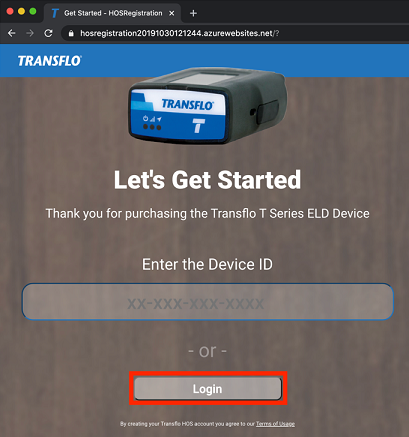 Log in to the HOS and ELD Registration Portal