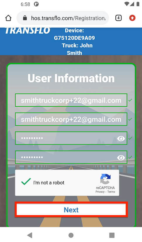 Get an ELD, Start Transflo HOS, Register and Go!