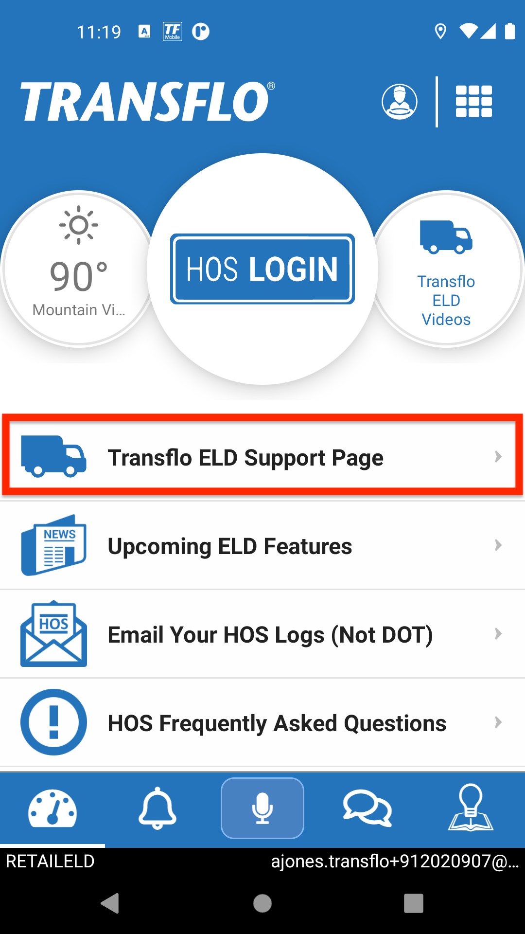 Transflo ELD Support Page
