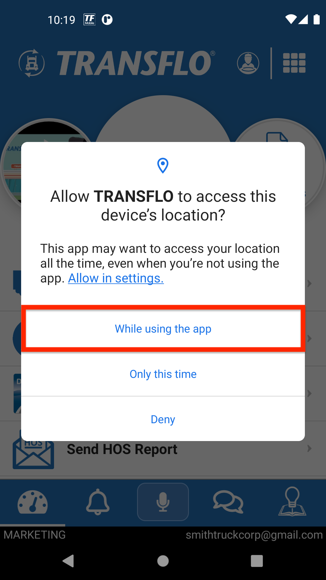 Allow Location Access
