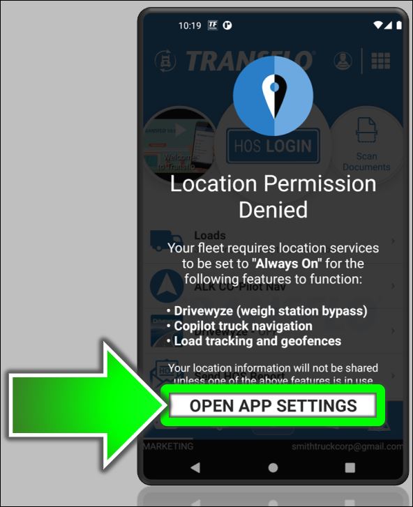 Allow Location Access