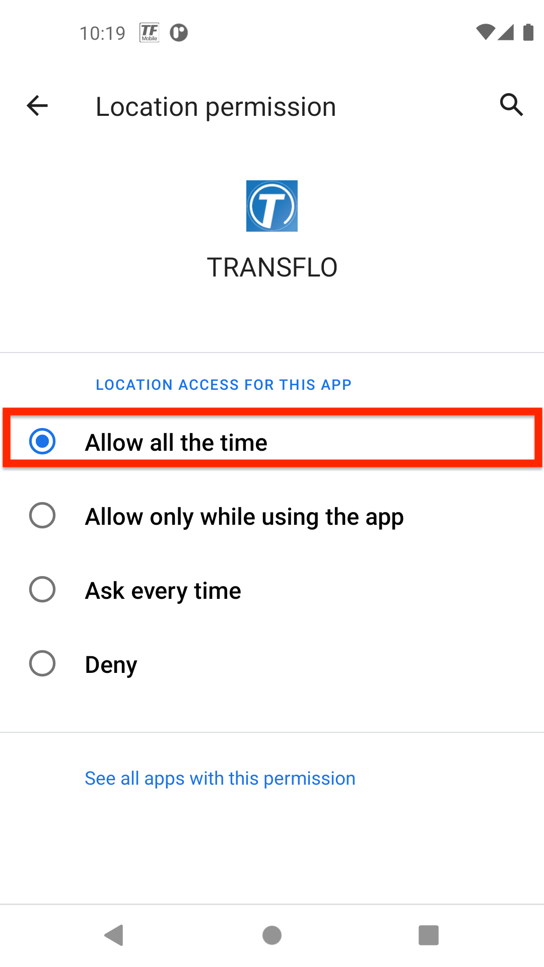 Allow Location Access