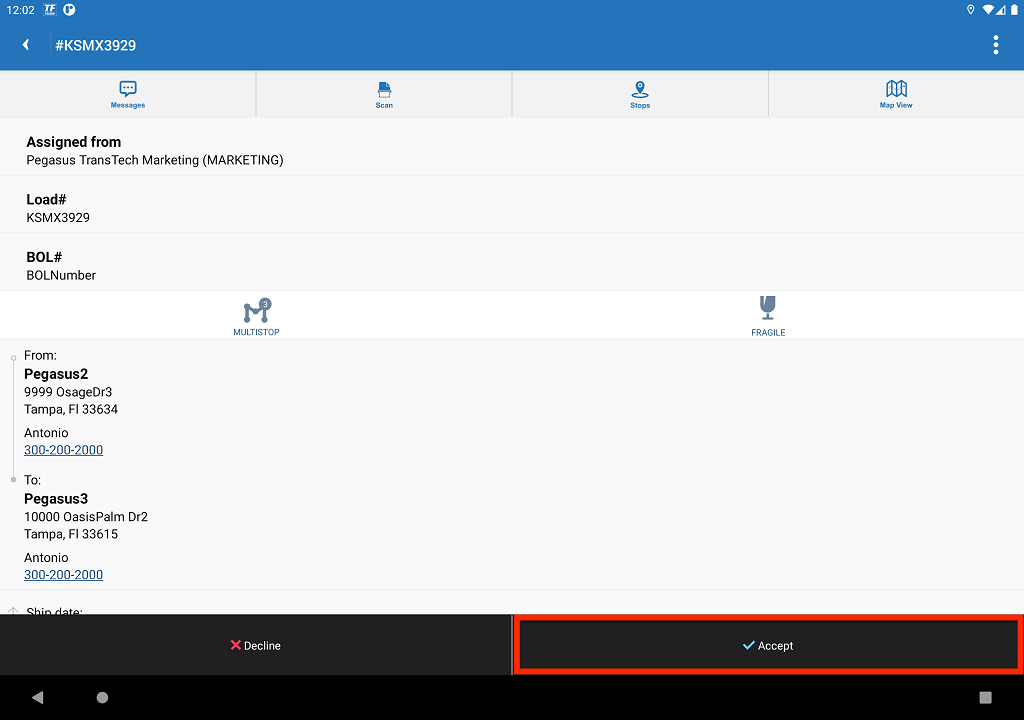 Accept or Decline Loads [Loads 1.0]