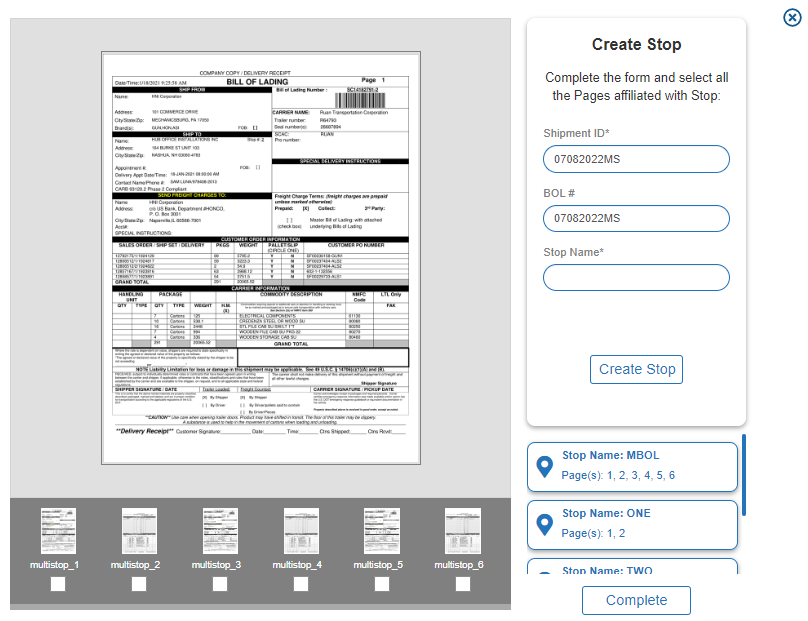 Upload an eBOL for a Shipment