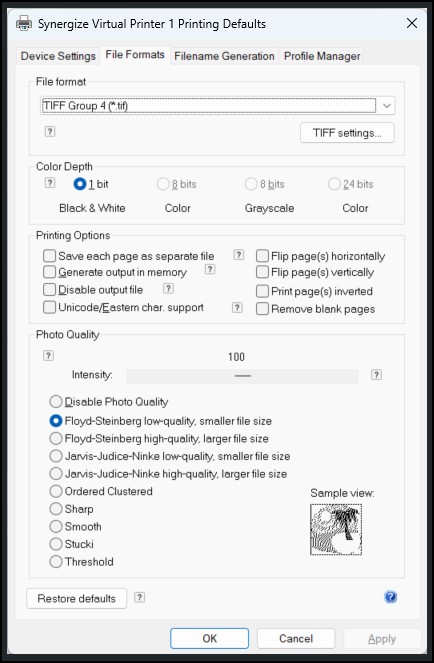 Install and Configure a Synergize Virtual Printer