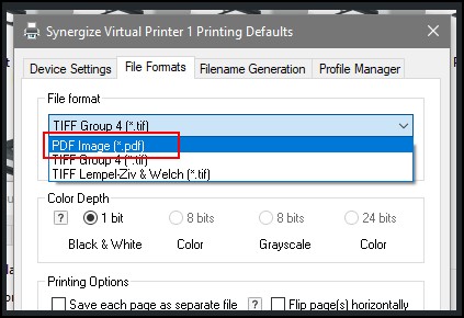 Install and Configure a Synergize Virtual Printer