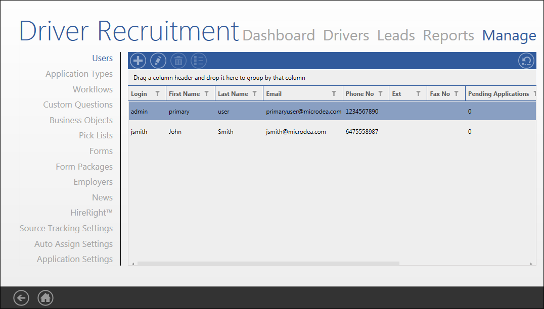 Set Up a Driver Application Form