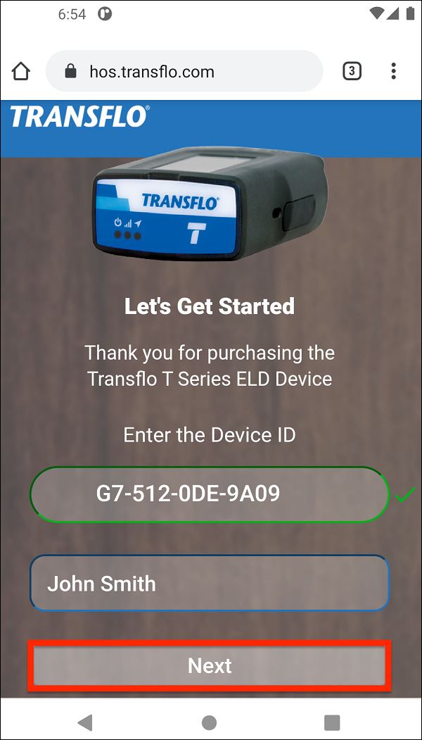 Register a New ELD and Start Using Transflo HOS!