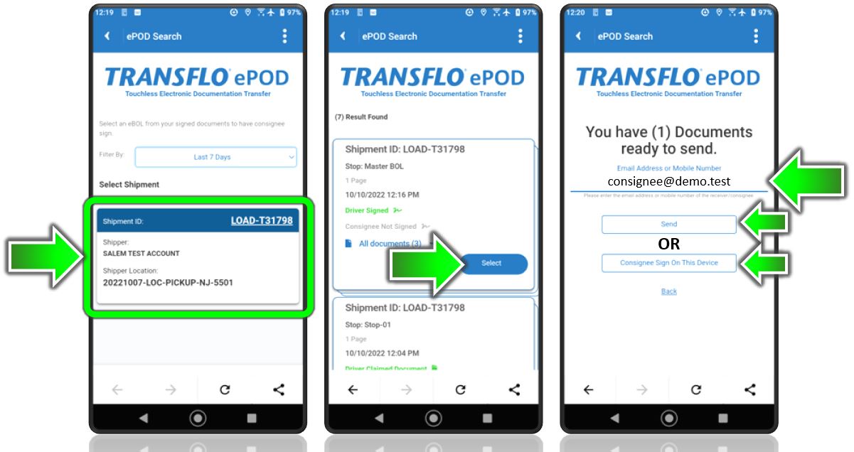 Request an ePOD Delivery Signature